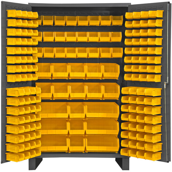 Durham Mfg 48" x 24" x 78" Storage Cabinet with 171 Yellow Bins JC-171-95