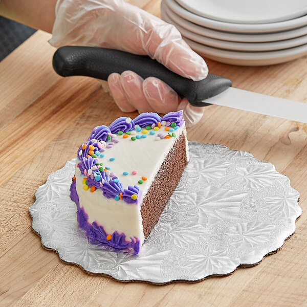 Enjay 8" Silver Laminated Corrugated Cake Circle - 200/Case
