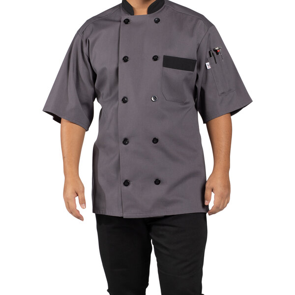 Uncommon Chef Bristol Unisex Slate Customizable Short Sleeve Chef Coat ...