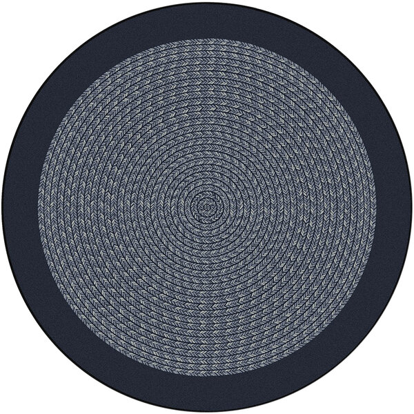 Joy Carpets Kid Essentials Like Home 7' 7" Navy Round Area Rug