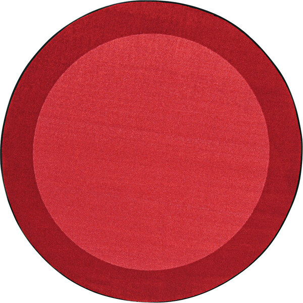 Joy Carpets Kid Essentials All Around 5' 4" Red Round Area Rug