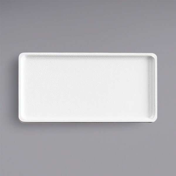 Cal-Mil Modular 4" x 8" White Rectangular Melamine Tray