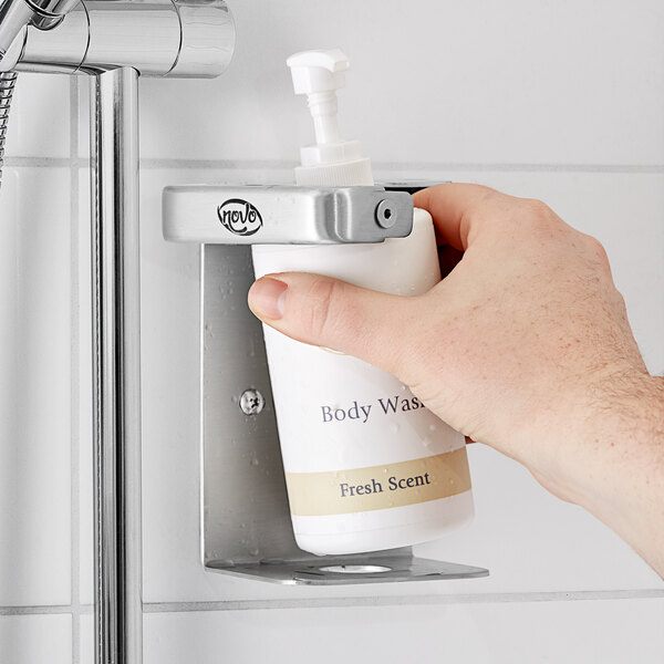 Lavex Single Bottle Bracket for 10.14 oz. Hotel and Motel Amenities
