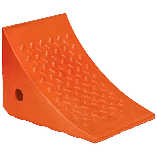Vestil 11" x 8" x 8" Orange Urethane Wheel Chock URWC-15