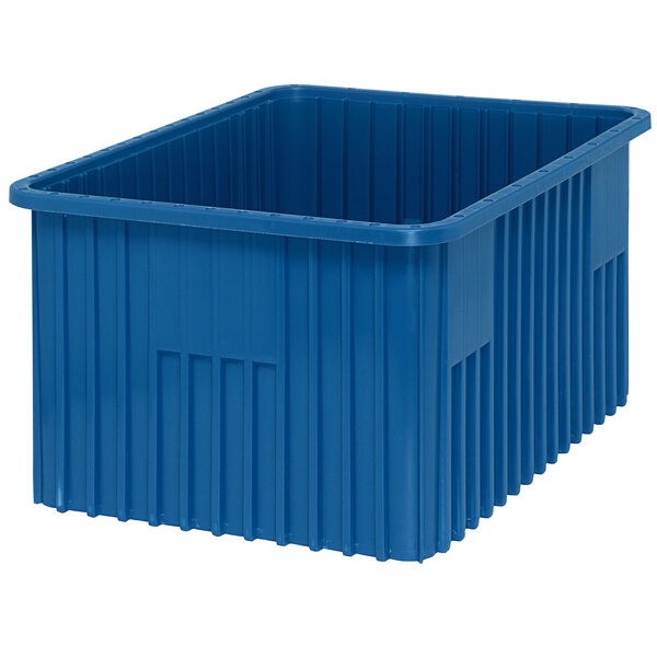Quantum 22 1/2" x 17 1/2" x 12" Heavy-Duty Blue Dividable Container ...