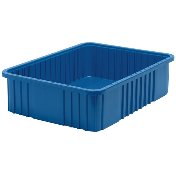 Quantum 22 1/2" x 17 1/2" x 6" Heavy-Duty Blue Dividable Container ...