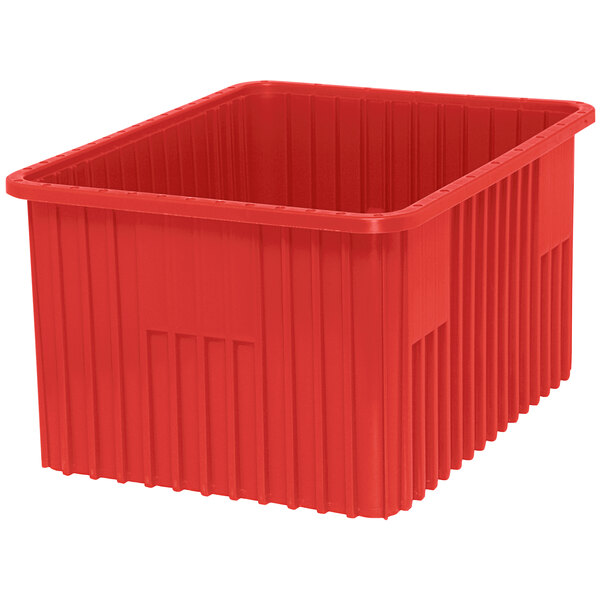 Quantum 22 1/2" x 17 1/2" x 12" Heavy-Duty Red Dividable Container ...