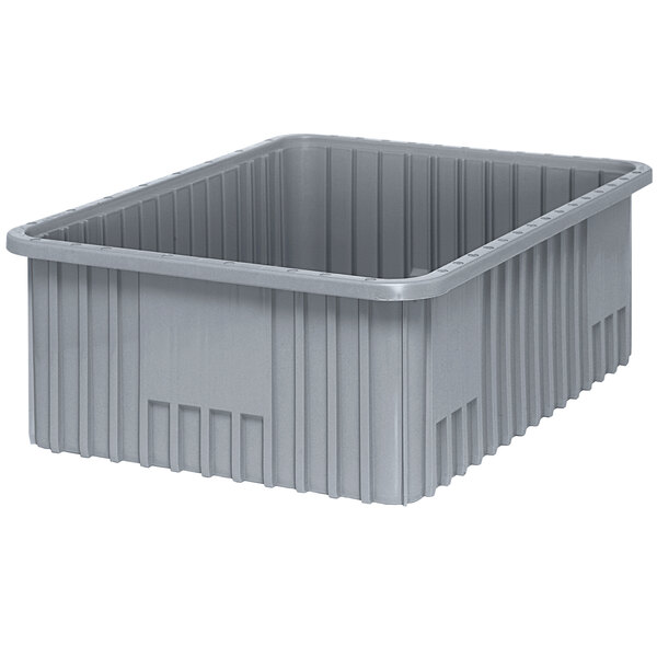 Quantum 22 1/2" x 17 1/2" x 8" Heavy-Duty Gray Dividable Container ...
