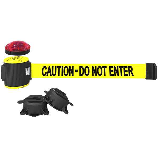 Banner Stakes 30' Yellow "Caution - Do Not Enter" Magnetic Wall Mount ...