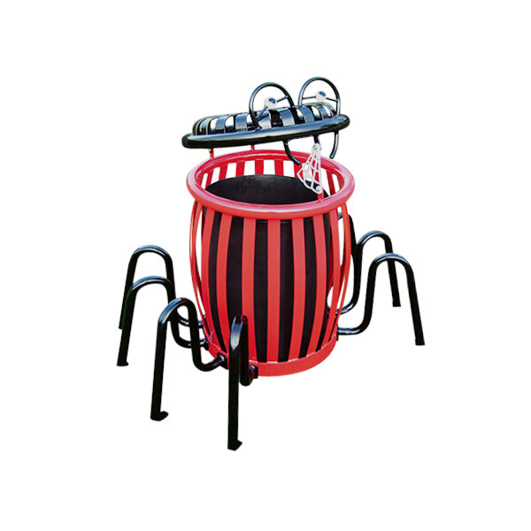 Paris Site Furnishings Creature Cans 34 Gallon Spider Steel Trash Can