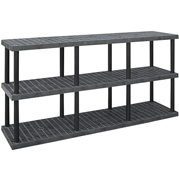 SPC Industrial DuraShelf 96" x 24" x 51" Plastic Grid 3-Shelf System ...