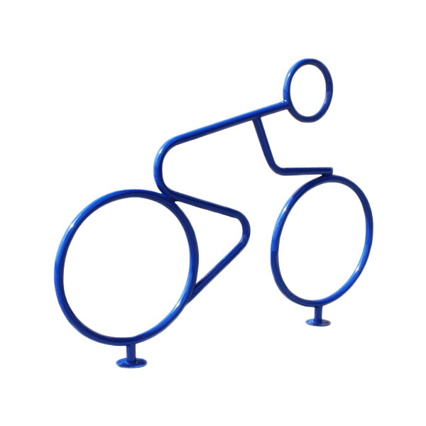 Paris Furnishings Blue Powder Coated Male Biker Shaped Bike Rack