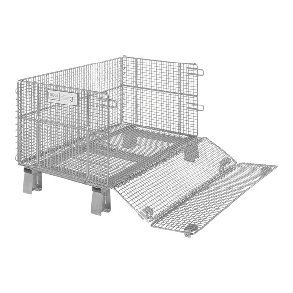 Vestil 20" x 32" x 21" Collapsible Steel Mesh Container VWIRE-32H