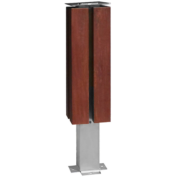Paris Site Furnishings 6 1/2" Square Wood Surface Mount Bollard INOX I ...