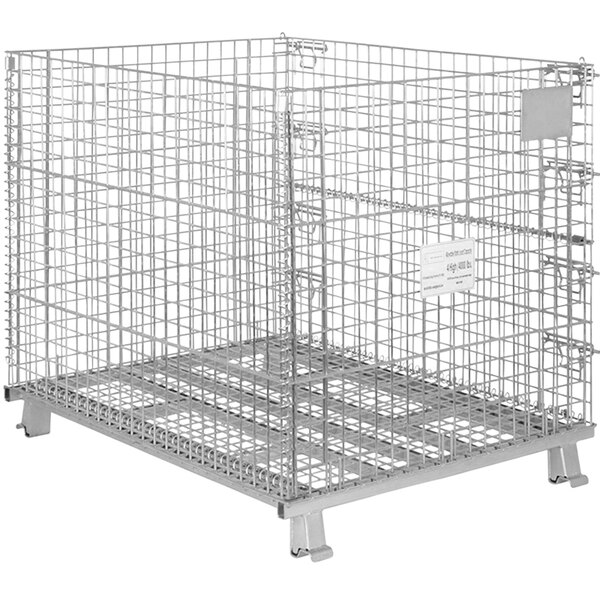 Vestil 40" x 48" x 42" Collapsible Steel Mesh Container VWIRE-48H