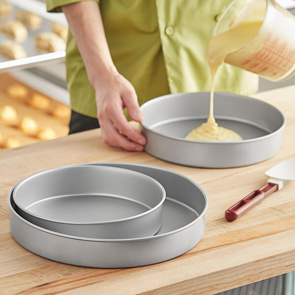 Baker's Lane 10" x 2" Round Straight Sided Glazed Aluminized Steel Cake Pan