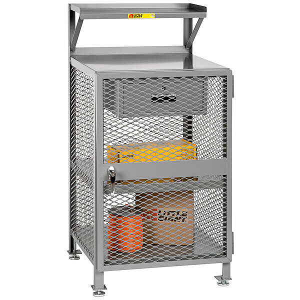 Little Giant 22" x 24" Enclosed 3 Shelf Steel Shop Desk with Drawer PSX ...