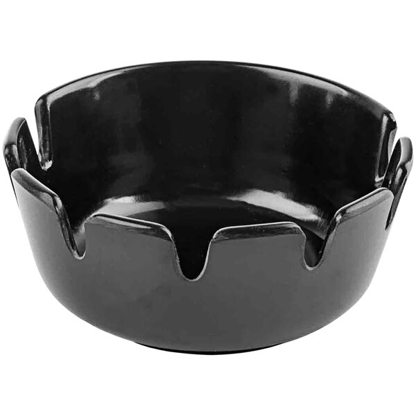 Tablecraft 4" Black Deepwell Ashtray - 12/Pack