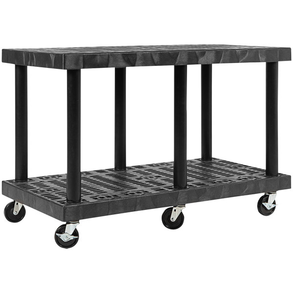 SPC Industrial Modular-Kart 48" x 24" x 32" Plastic Grid Top 2-Shelf ...