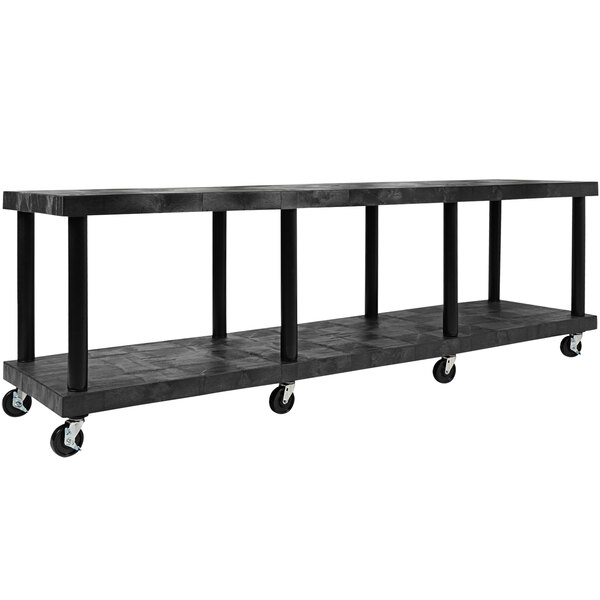 SPC Industrial Modular-Kart 96" x 24" x 32" Plastic Solid Top 2-Shelf ...