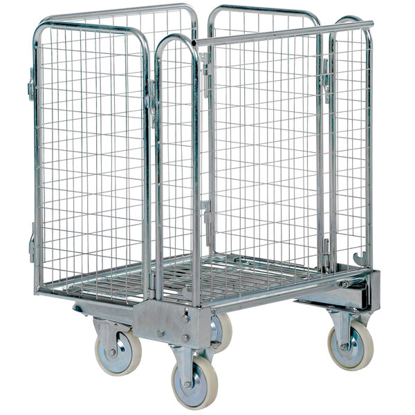 Vestil 23 3/8" x 26 1/4" x 35 3/8" Gray Steel 1 Shelf Foldable ...