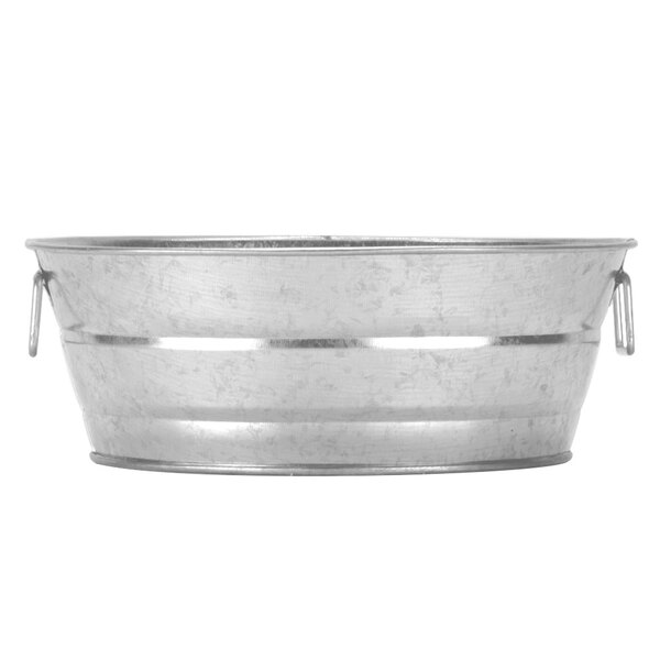 American Metalcraft MTUB83 8" x 3" Round Galvanized Metal Tub