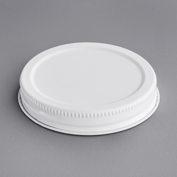 63/400 White Metal Lid with Plastisol Liner - 1300/Case