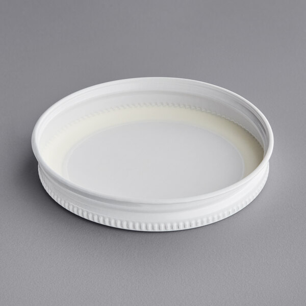 63/400 White Metal Lid with Plastisol Liner