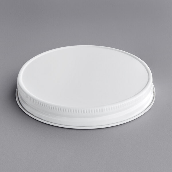 89/400 White Metal Lid with Plastisol Liner - 525/Case