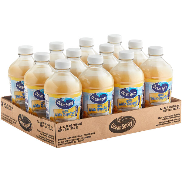 Ocean Spray White Grapefruit Juice 32 fl. oz. - 12/Case