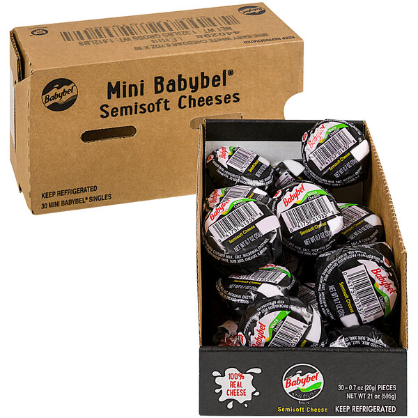 Babybel 0.75 oz. White Cheddar Mini Cheese - 30/Case
