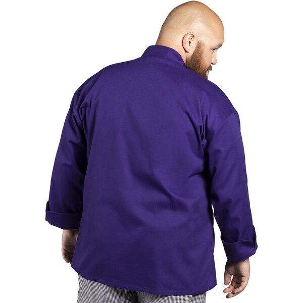 Uncommon Chef Orleans Unisex Grape Customizable Long Sleeve Chef Coat 0488