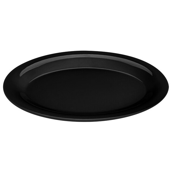 GET OP-950-BK 9 3/4" x 7 1/4" Black Elegance Oval Black Platter - 24/Case