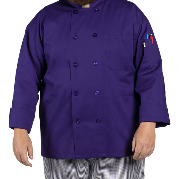 Uncommon Chef Orleans Unisex Grape Customizable Long Sleeve Chef Coat ...