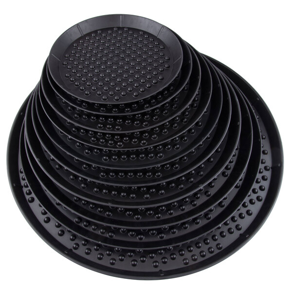 HS Inc. HS1036 15" Charcoal Polypropylene Pizza Pleezer Pizza Tray - 12 ...