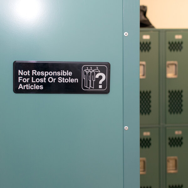 Thunder Group Not Responsible for Lost or Stolen Articles Sign - Black ...