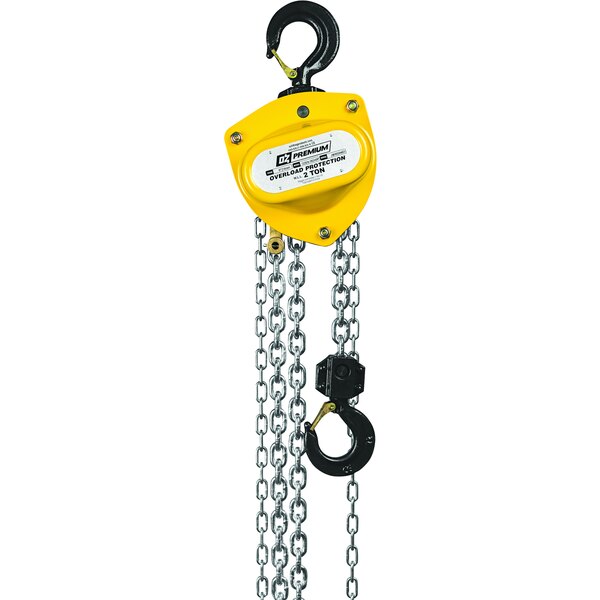 OZ Lifting Products 2 Ton Premium Manual Chain Hoist with 20' Lift ...