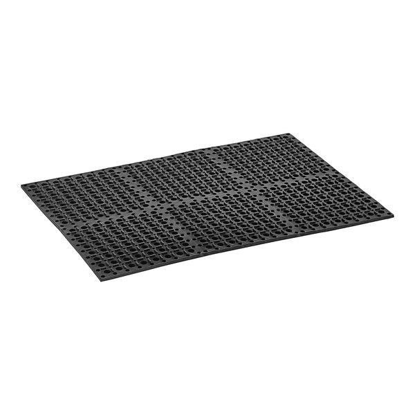 Choice 3' x 2' Black Anti-Fatigue Anti-Slip Straight Edge Mat - 3/4" Thick