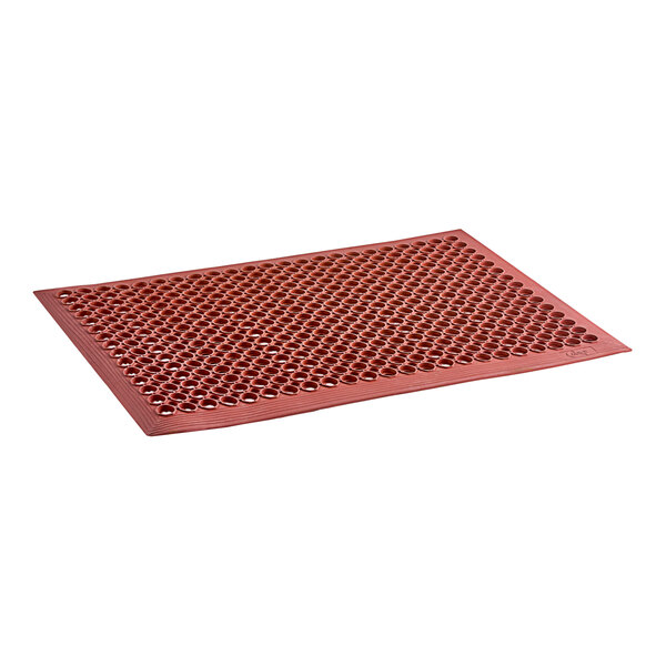 Choice 2' x 3' Red Rubber Grease-Resistant Anti-Fatigue Floor Mat with ...