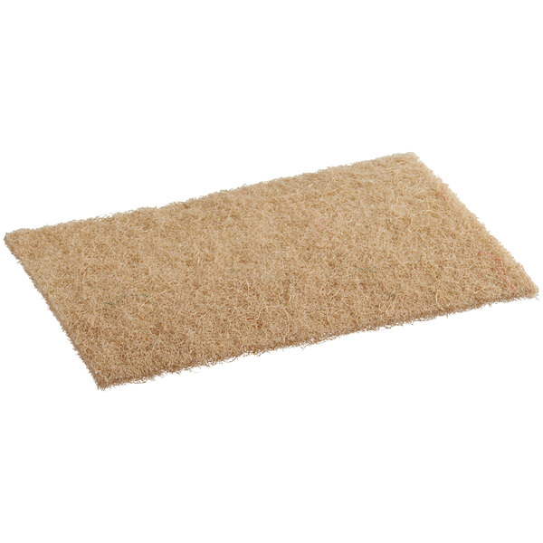 Lavex 9" x 6" x 1/4" Eco Light-Duty Sisal Scouring Pad - 10/Pack