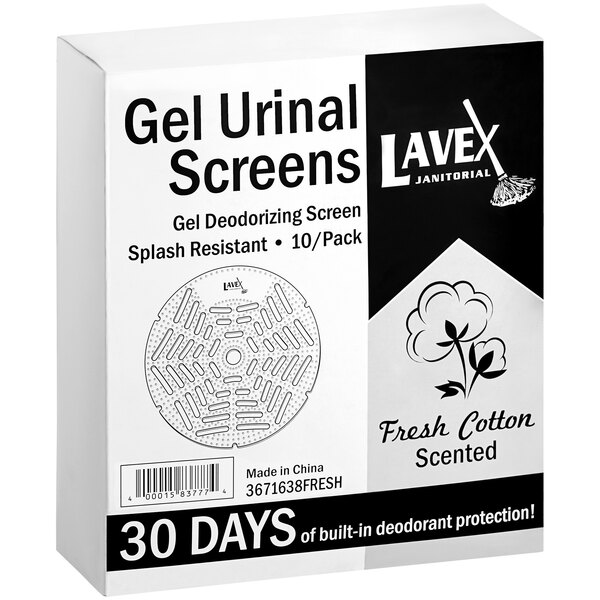 Lavex Janitorial Fresh Cotton Scent Deodorized Gel Urinal Screen - 10/Pack
