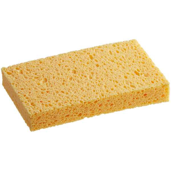 Lavex 6" x 3 1/2" x 3/4" Natural Cellulose Sponge - 6/Pack