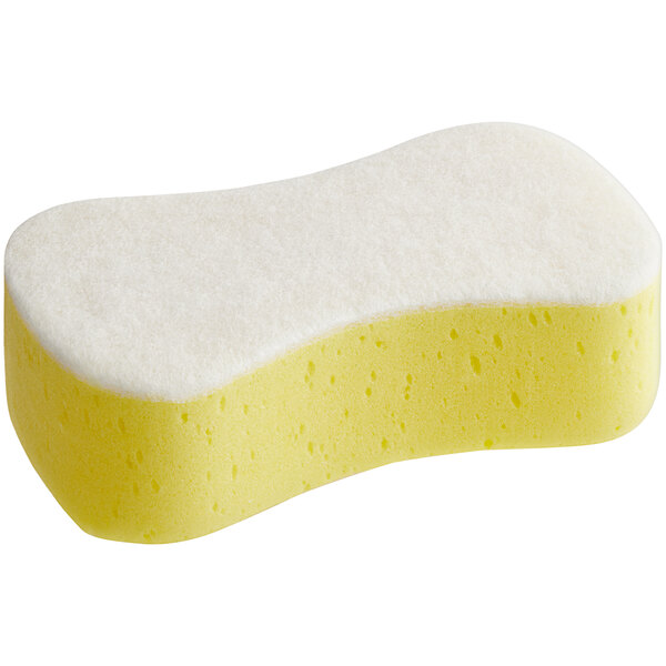 Lavex Janitorial 9 1/2" x 5" x 2 3/4" Jumbo Yellow Sponge / White Light ...