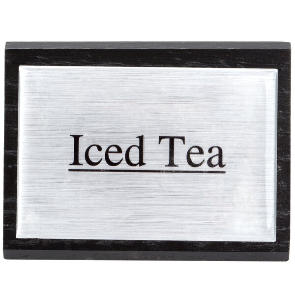 American Metalcraft SIGNIT2 Black Wood "Iced Tea" Sign