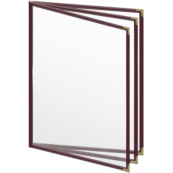 H. Risch, Inc. TETB Deluxe Sewn 8 1/2" x 11" Maroon 6 View Vinyl Menu ...