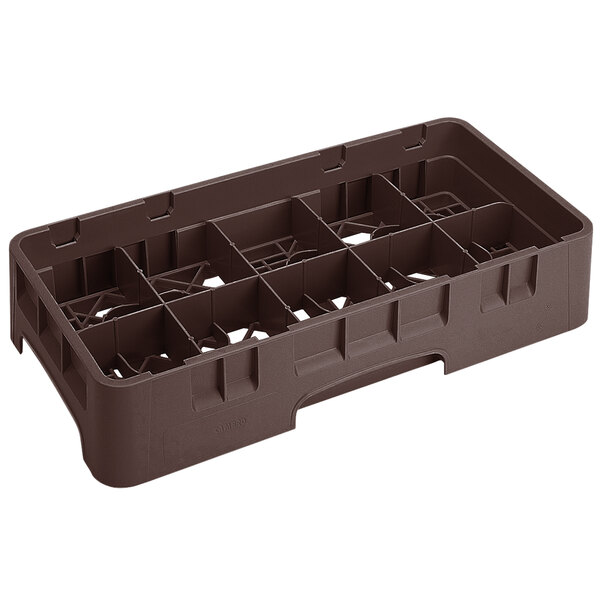 Cambro 10HS434167 Brown Camrack 10 Compartment 5 1/4" Half Size Glass ...