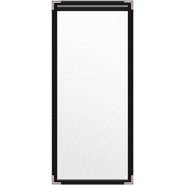 H. Risch, Inc. TES Deluxe Sewn 5 1/2" x 14" Black 2 View Vinyl Menu ...