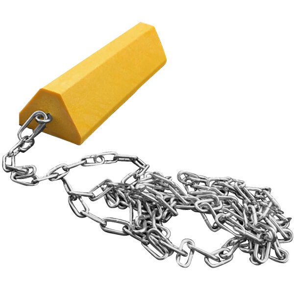 Plastics-R-Unique 20" Yellow Plastic Wheel Chock with Chain D20WCY