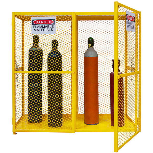 Durham Mfg 73" x 30 3/16" x 71 7/8" Yellow Vertical Gas Cylinder ...