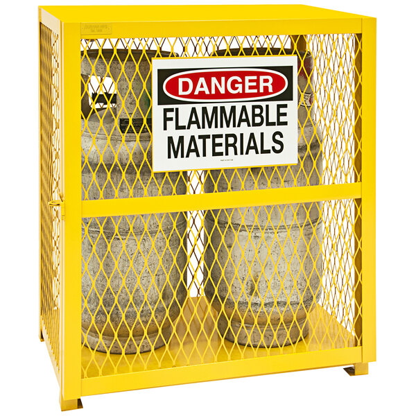 Durham Mfg 30 1/4" x 19 7/8" x 35" Yellow Vertical Gas Cylinder Cabinet ...
